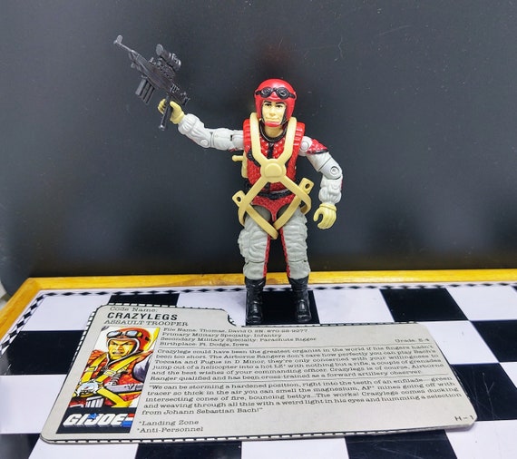 1987 GI Joe Crazy Legs With File Card Parachute Rifle and - Etsy