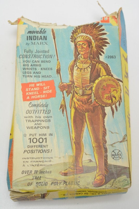 Vintage 1960s Louis Marx Cherokee Chief action figure with Box, Manual ...
