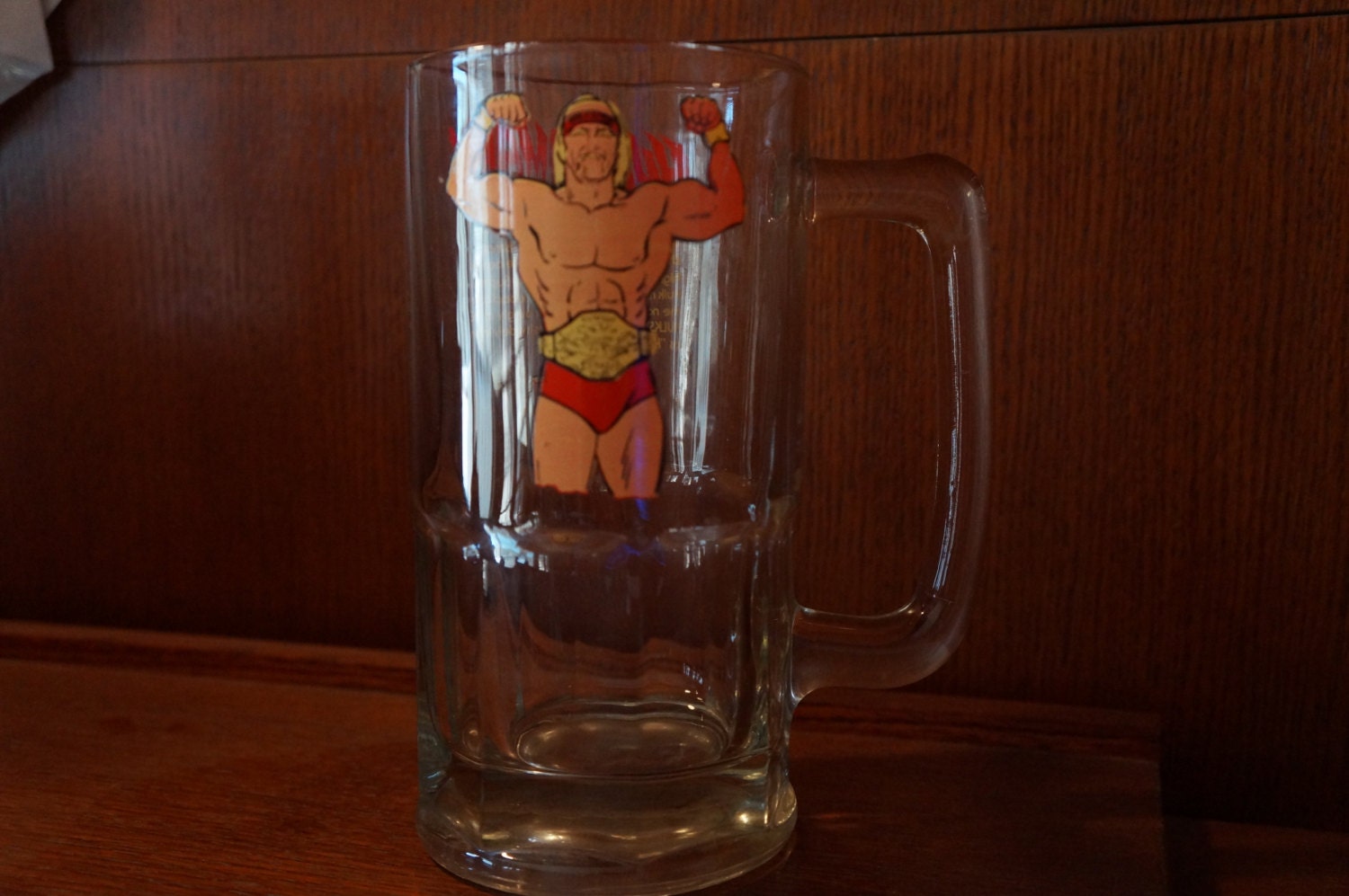 Vintage Hulk Hogan Hulkamania 32 Oz Glass Mug