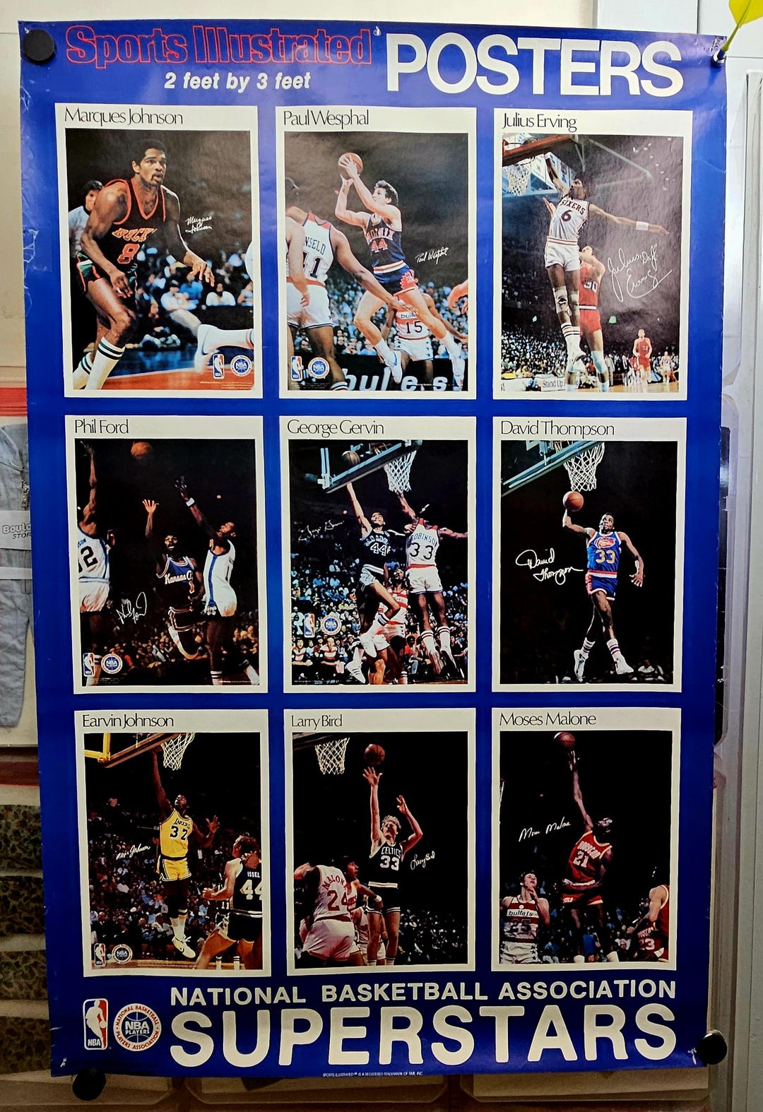 Rare Vintage '79 NBA Superstars Poster, Larry Bird + Earvin Johnson ...