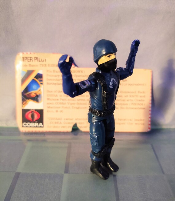 1983 Hasbro GI Joe Cobra Viper Pilot With File Card Great Silver COBRA Sigil ARAH Etsy Canada
