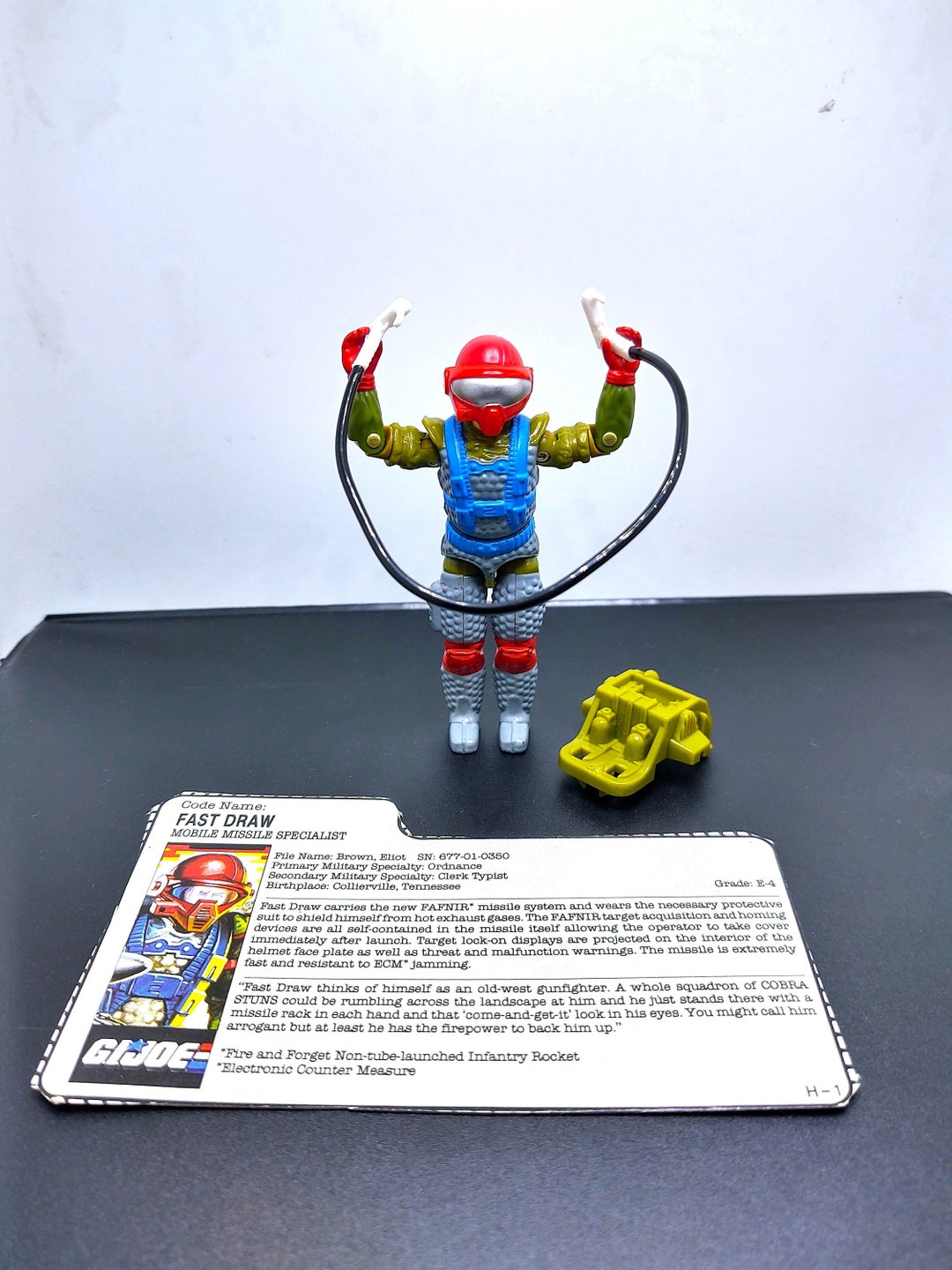 1987 GI Joe Fast Draw With Accessories and File Card, Great Paint ...