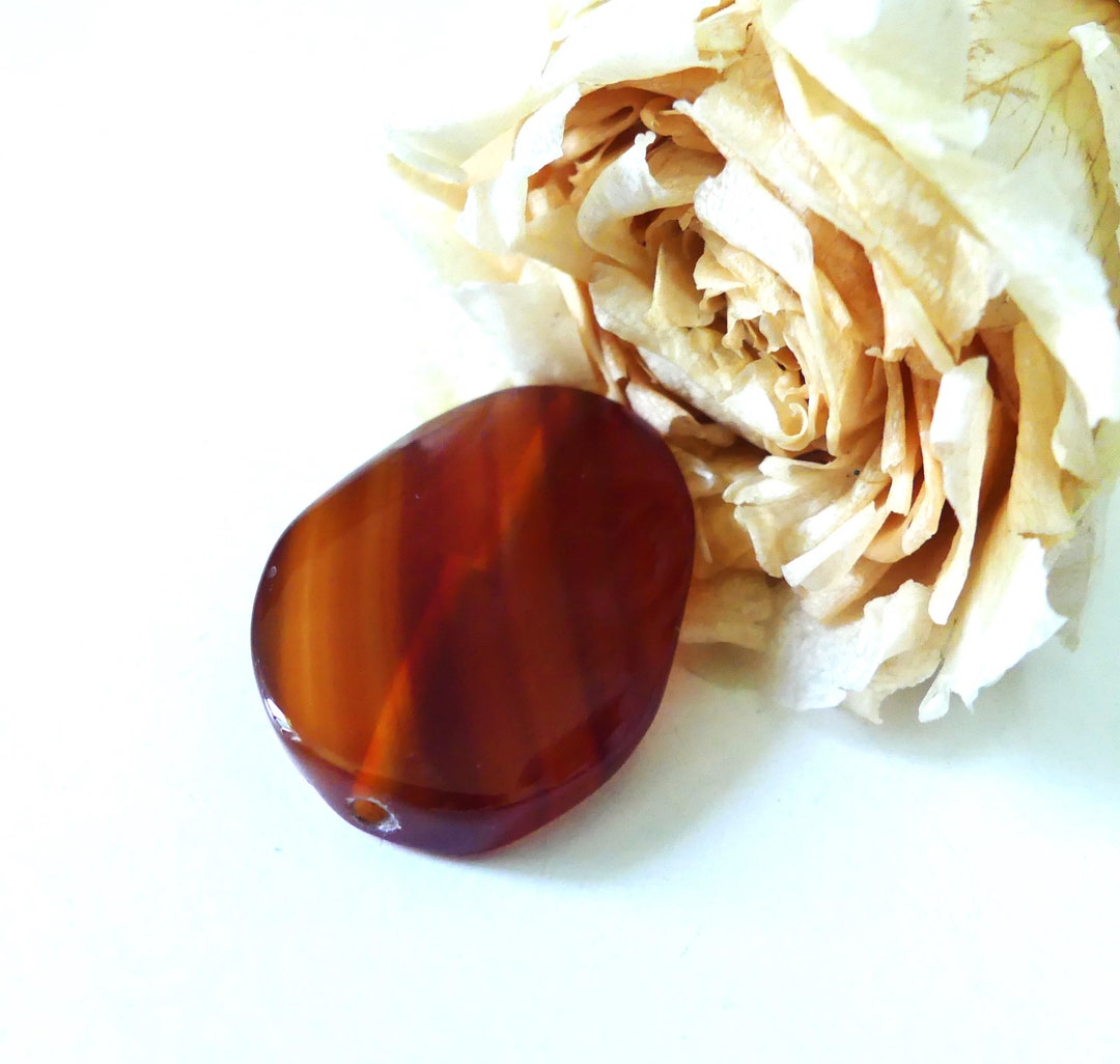 Grosse perle chips, pendentif en agate, couleur miel, 36 mm x 27 mm X 7 ...