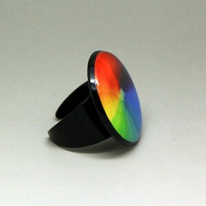 Rainbow Ring, COLORWHEEL, Colorful Ring, Art Ring, Statement Ring ...