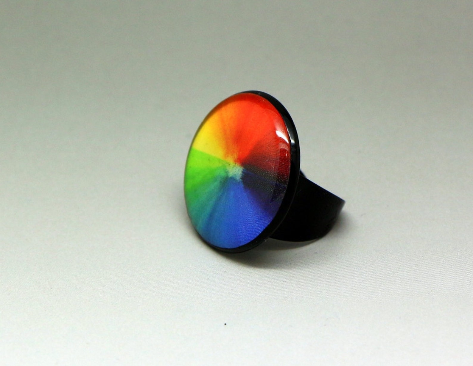 Rainbow Ring, COLORWHEEL, Colorful Ring, Art Ring, Statement Ring ...