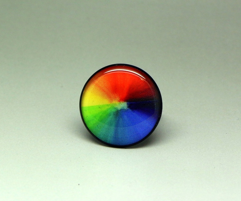 Rainbow Ring, COLORWHEEL, Colorful Ring, Art Ring, Statement Ring ...