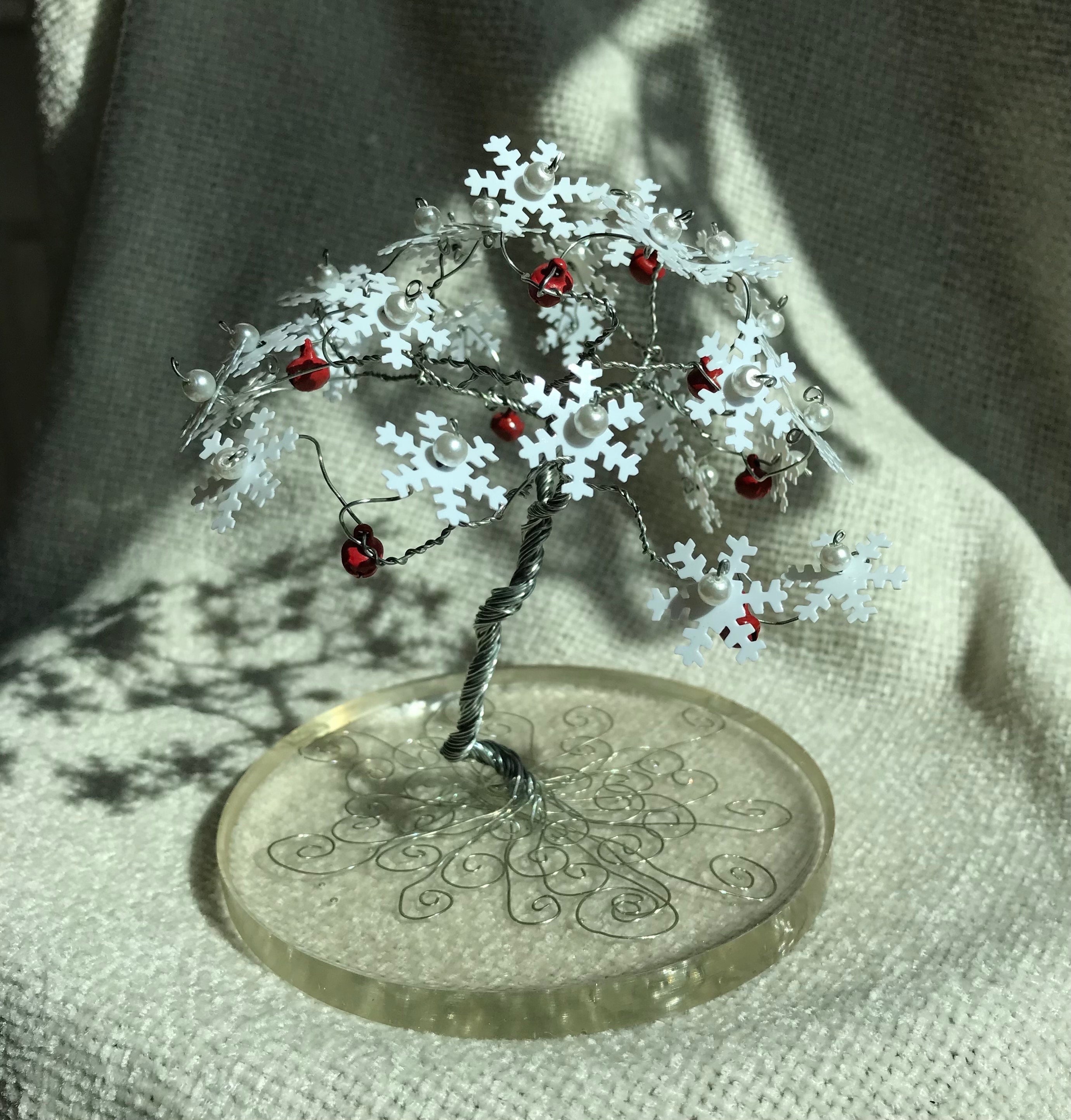 Silver Twisted Wire Prosper Tree With Snowflakes and Pearls - Etsy