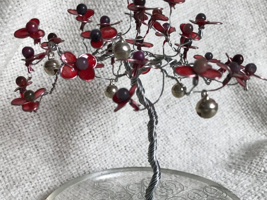 Silver Twisted Wire Prosper Tree With Red Stained Glass - Etsy
