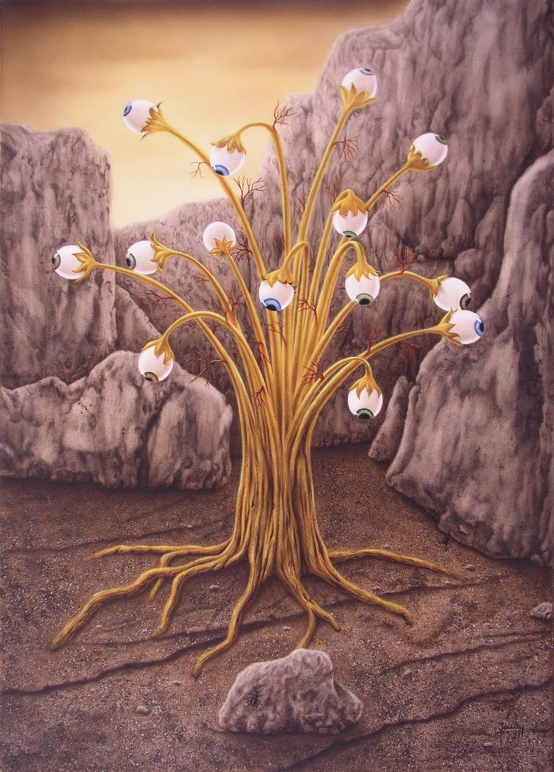 Painting Big Golden Tree, Jannys ART Modern Art Painting - Etsy
