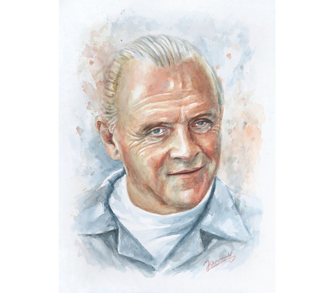 Anthony Hopkins Portrait Original Watercolor Painting Jannys ART - Etsy
