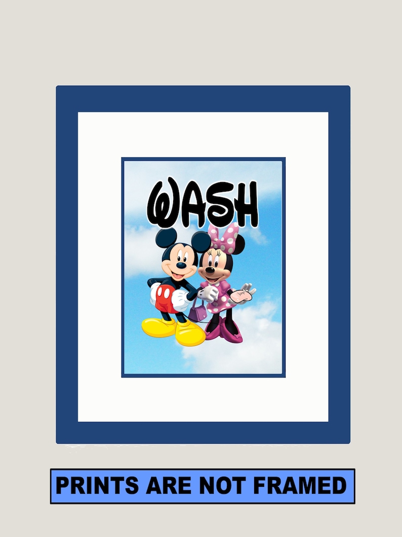 Mickey Mouse Clubhouse Wash Brush Floss Flush Kids Bathroom Decor Wall ...