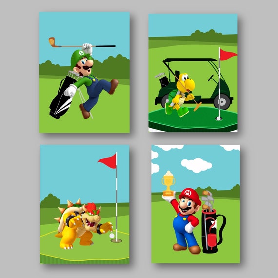 Golf Super Mario Wall Art Prints Kids Room Decor Junior - Etsy