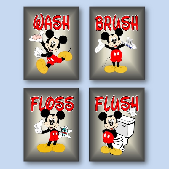 Mickey Mouse Brushing His Teeth
