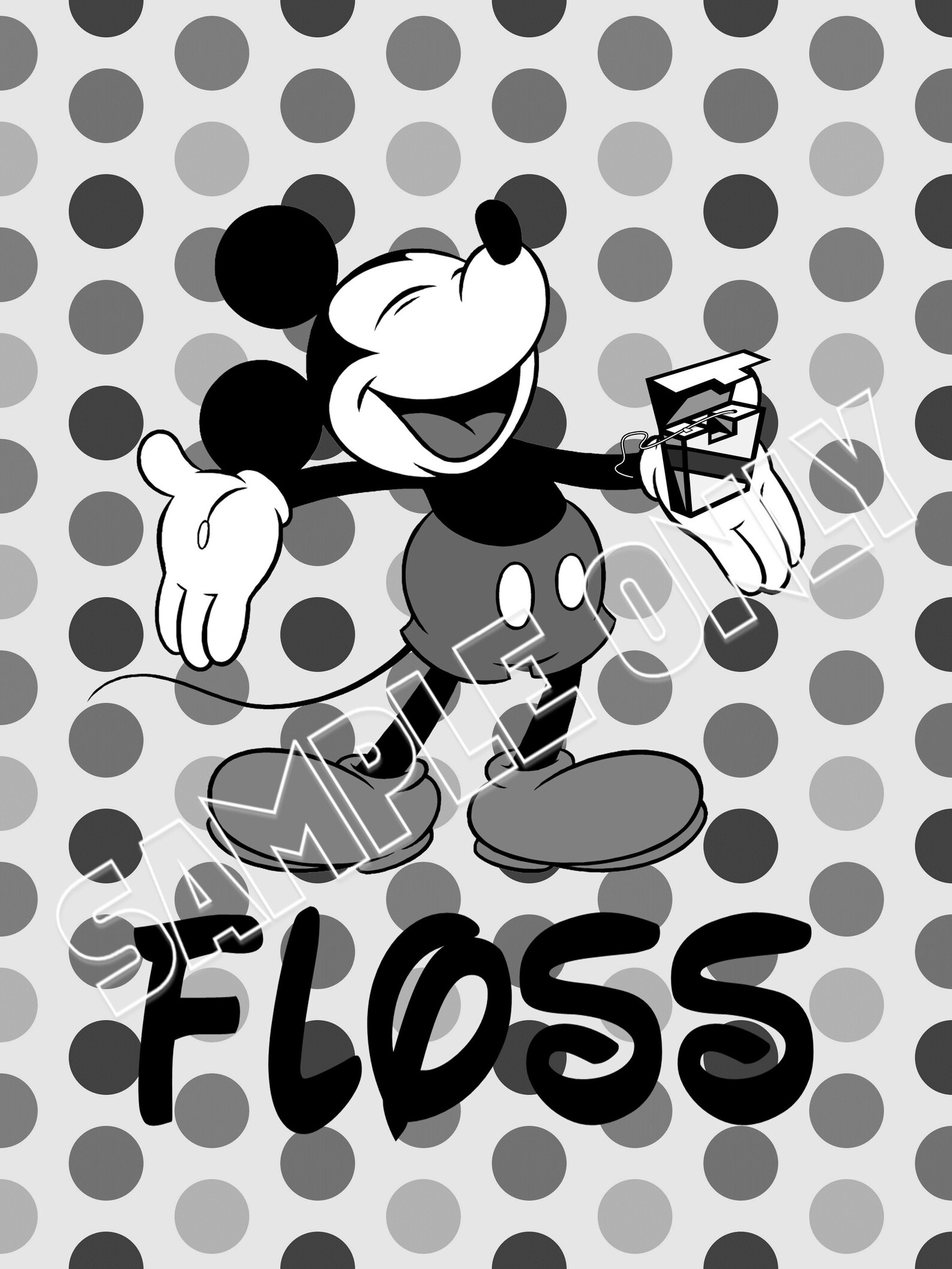 Mickey Mouse Monochrome Wash Brush Floss Flush Children's Bathroom ...