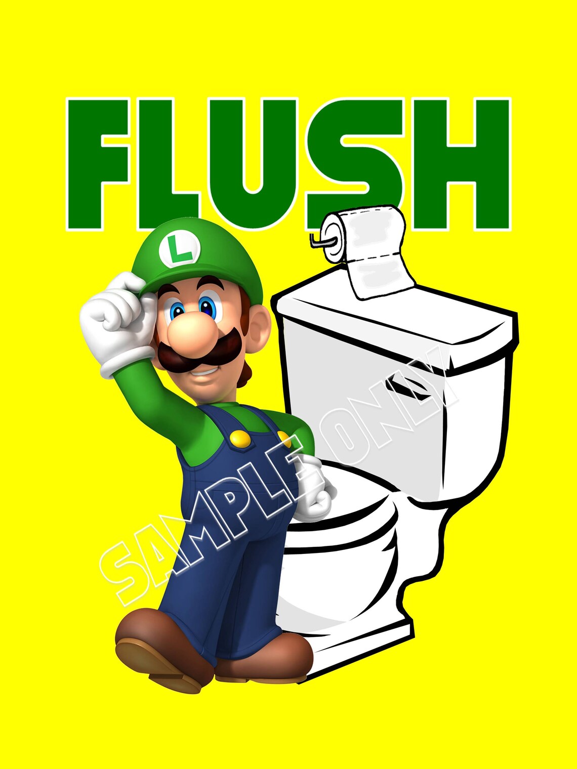 Super Mario V1 Wash Brush Floss Flush Kids Bathroom Decor Wall | Etsy