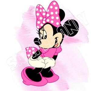 Minnie Mouse Trio Pink Watercolor Splashes Wall Art Prints - Etsy