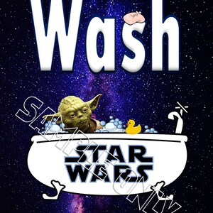Star Wars Wash Brush Floss Flush Kids Bathroom Decor Wall Art Prints - Etsy
