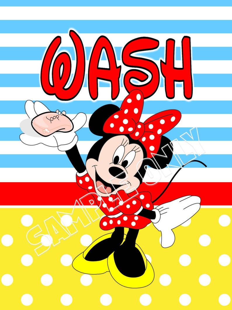 Mickey Mouse Minnie Mouse Stripes and Polka Dots Wash Brush - Etsy