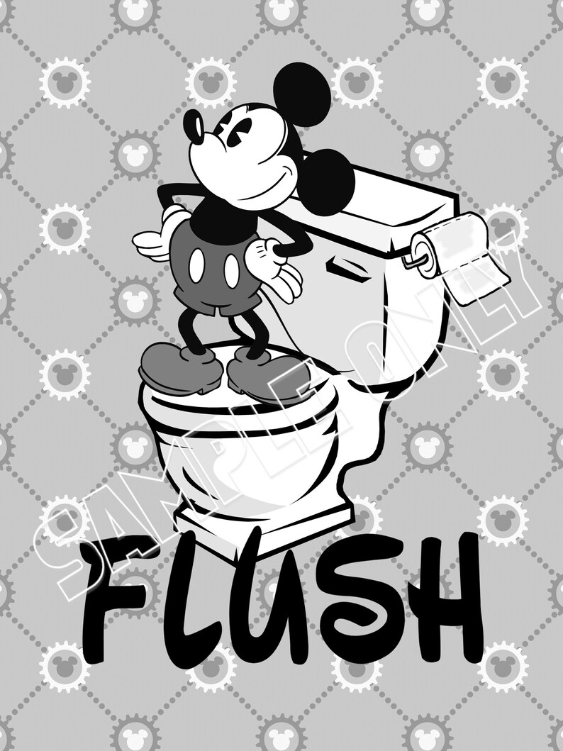 Mickey Mouse Monochrome Wash Brush Floss Flush Children's Bathroom ...