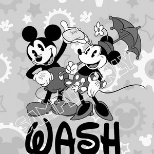 Mickey and Minnie Mouse Monochrome Wash Brush Floss Flush Children's ...
