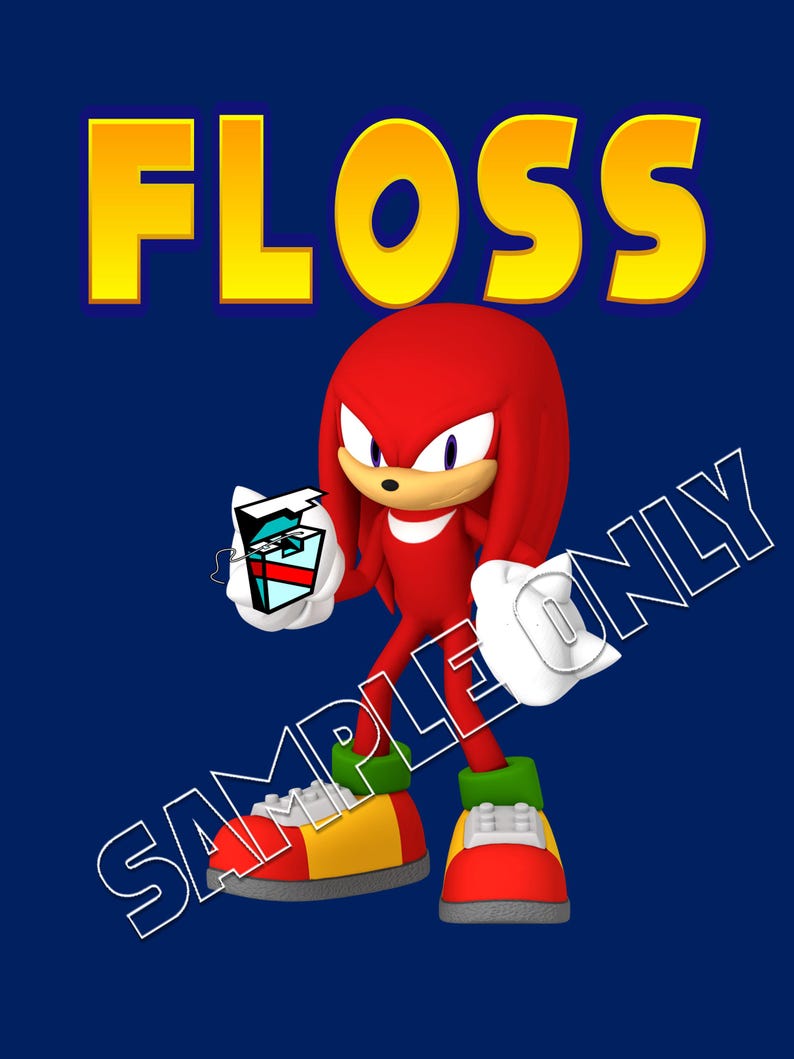 Sonic the Hedgehog Wash Brush Floss Flush Kids Bathroom Wall Art Prints ...