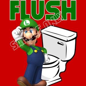 Super Mario V3 Kids Bathroom Decor Wall Art Prints Wash Brush Floss ...