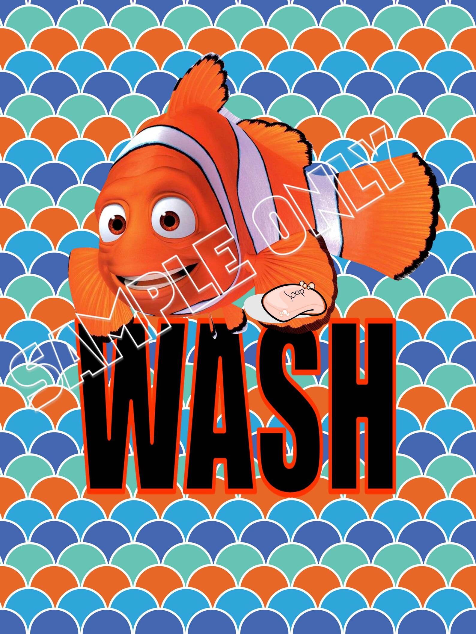 Finding Nemo Version 2 Wash Brush Floss Flush Kids Bathroom - Etsy