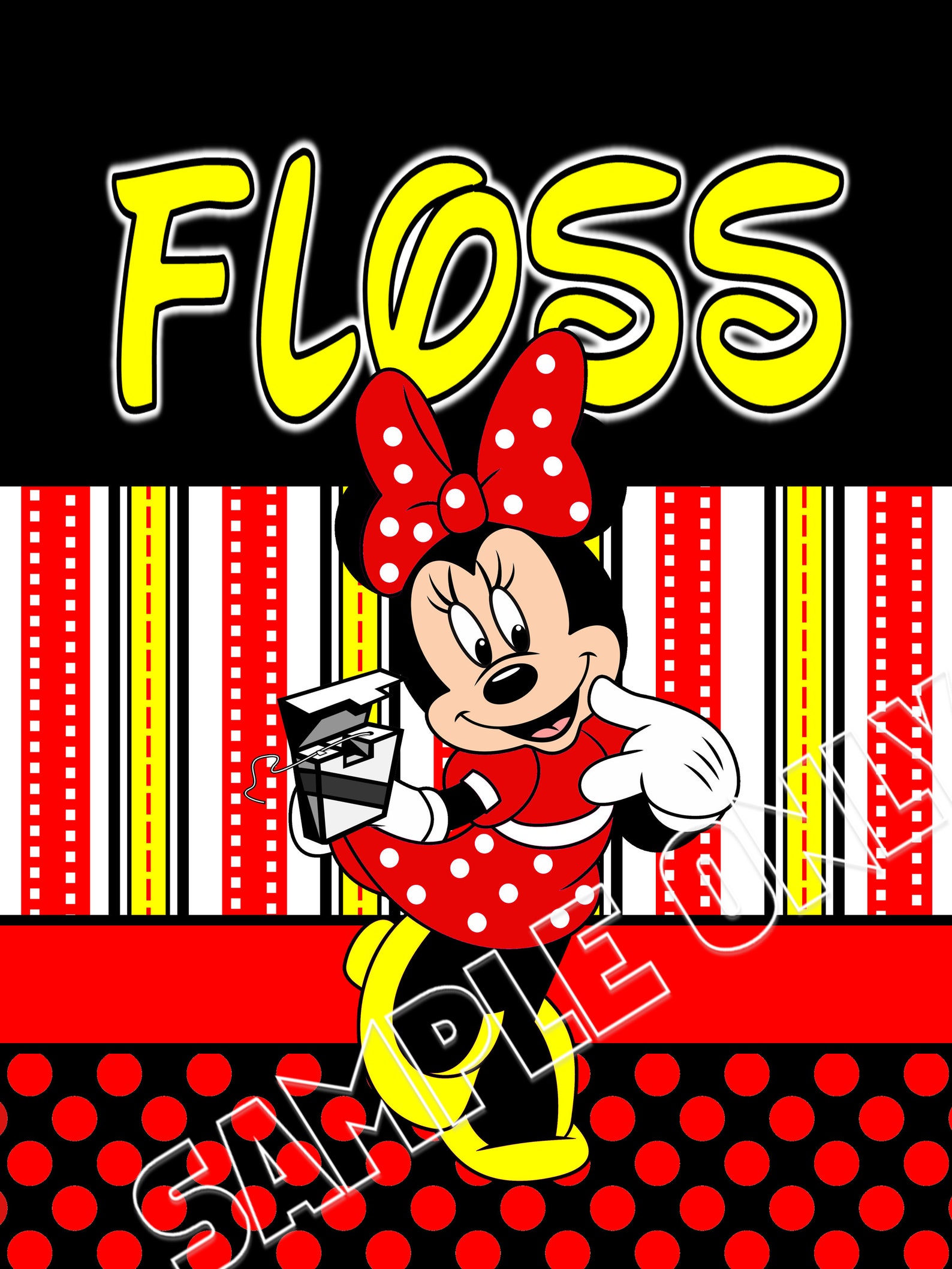 Mickey Mouse Minnie Mouse Multi Colors Wash Brush Floss Flush - Etsy