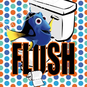 Finding Nemo Dory Wash Brush Floss Flush Kids Bathroom Decor Wall Art ...