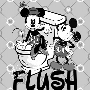 Mickey and Minnie Mouse Monochrome Wash Brush Floss Flush Children's ...