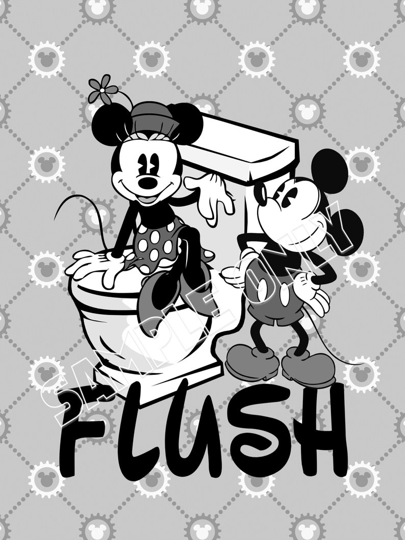 Mickey and Minnie Mouse Monochrome Wash Brush Floss Flush Children's ...