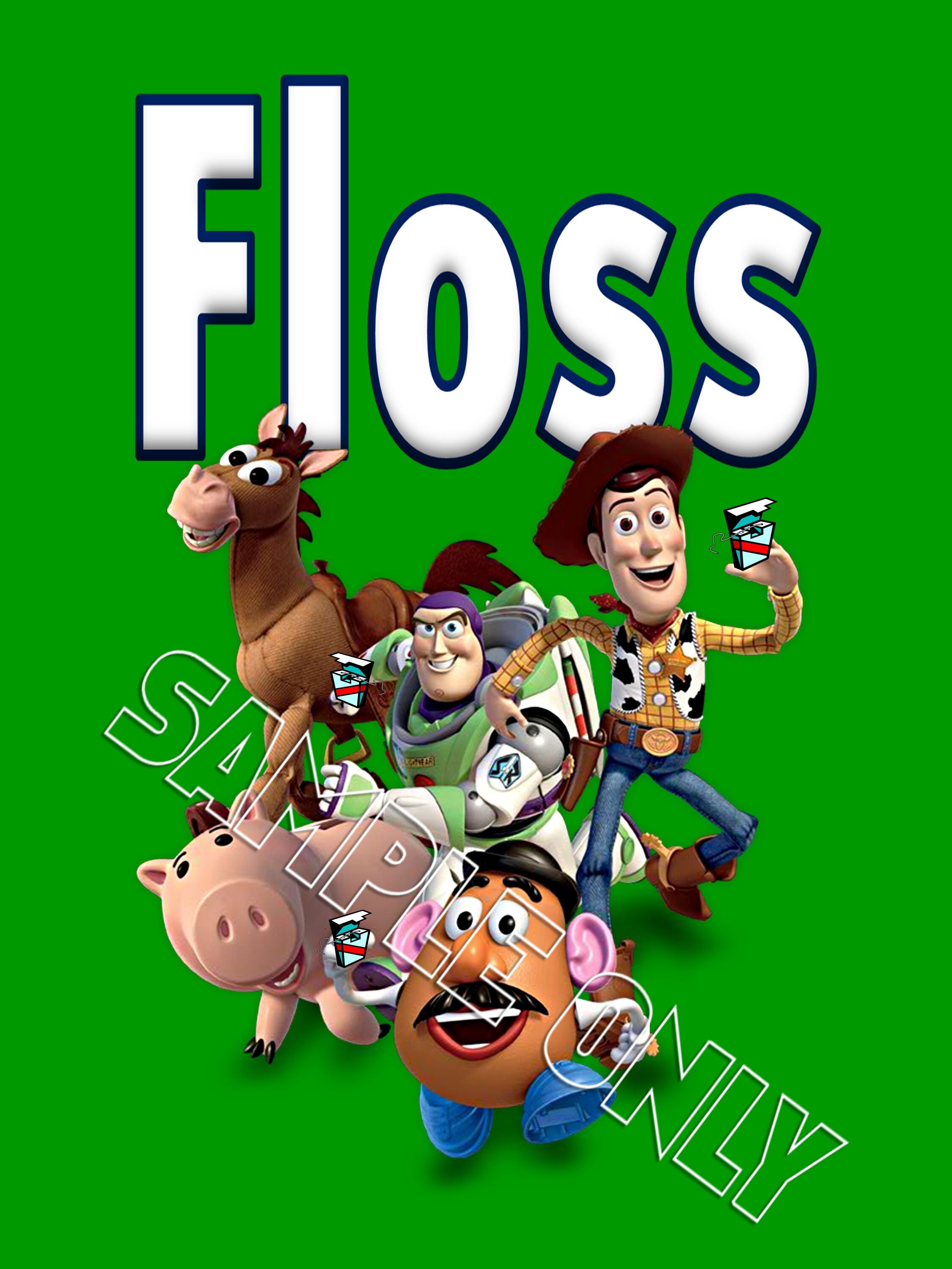 Toy Story Wash Brush Floss Flush Kids Bathroom Wall Art Prints - Set of ...