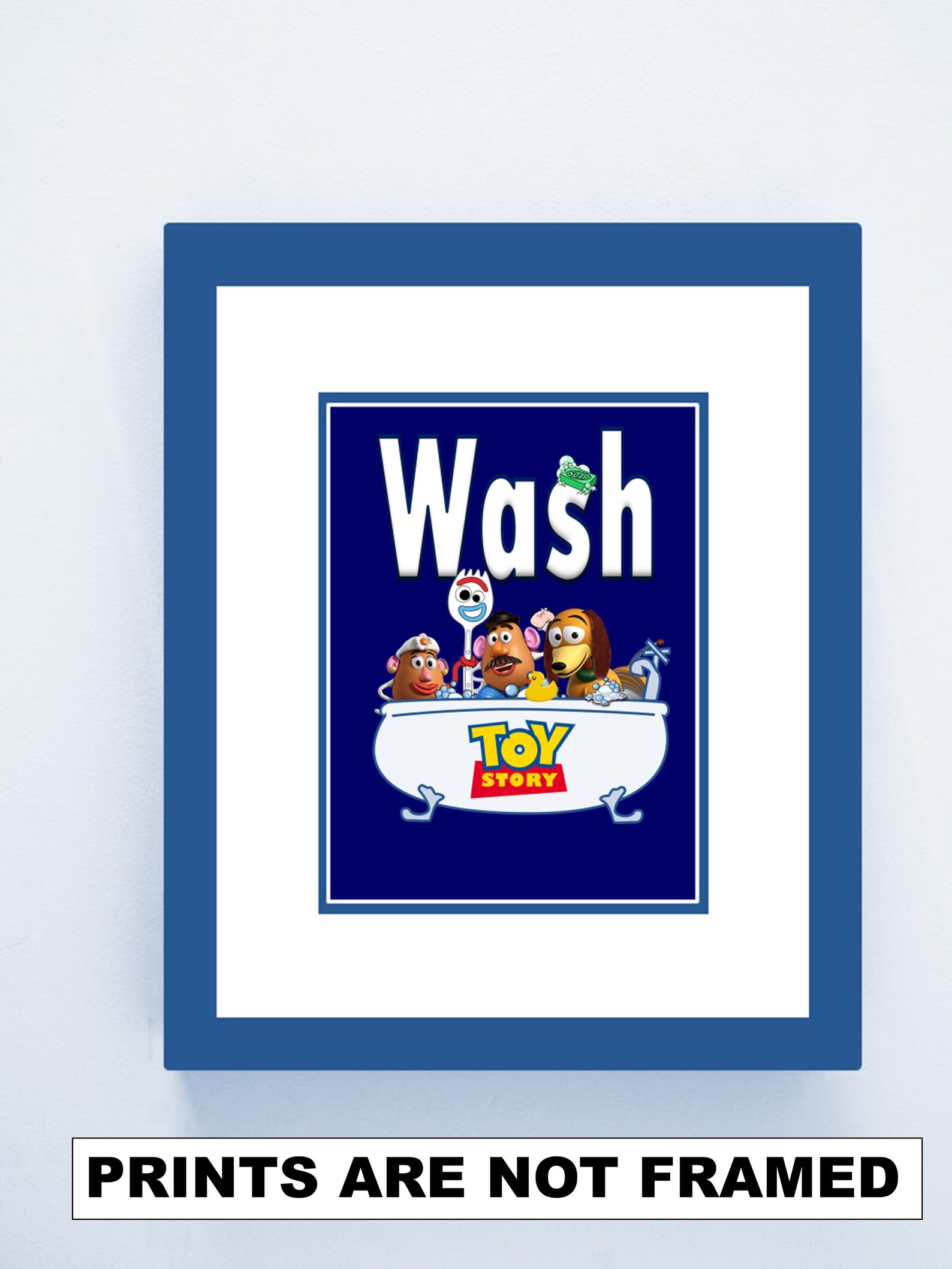 Toy Story Wash Brush Floss Flush Kids Bathroom Wall Art Prints - Set of ...