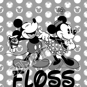 Mickey and Minnie Mouse Monochrome Wash Brush Floss Flush Children's ...