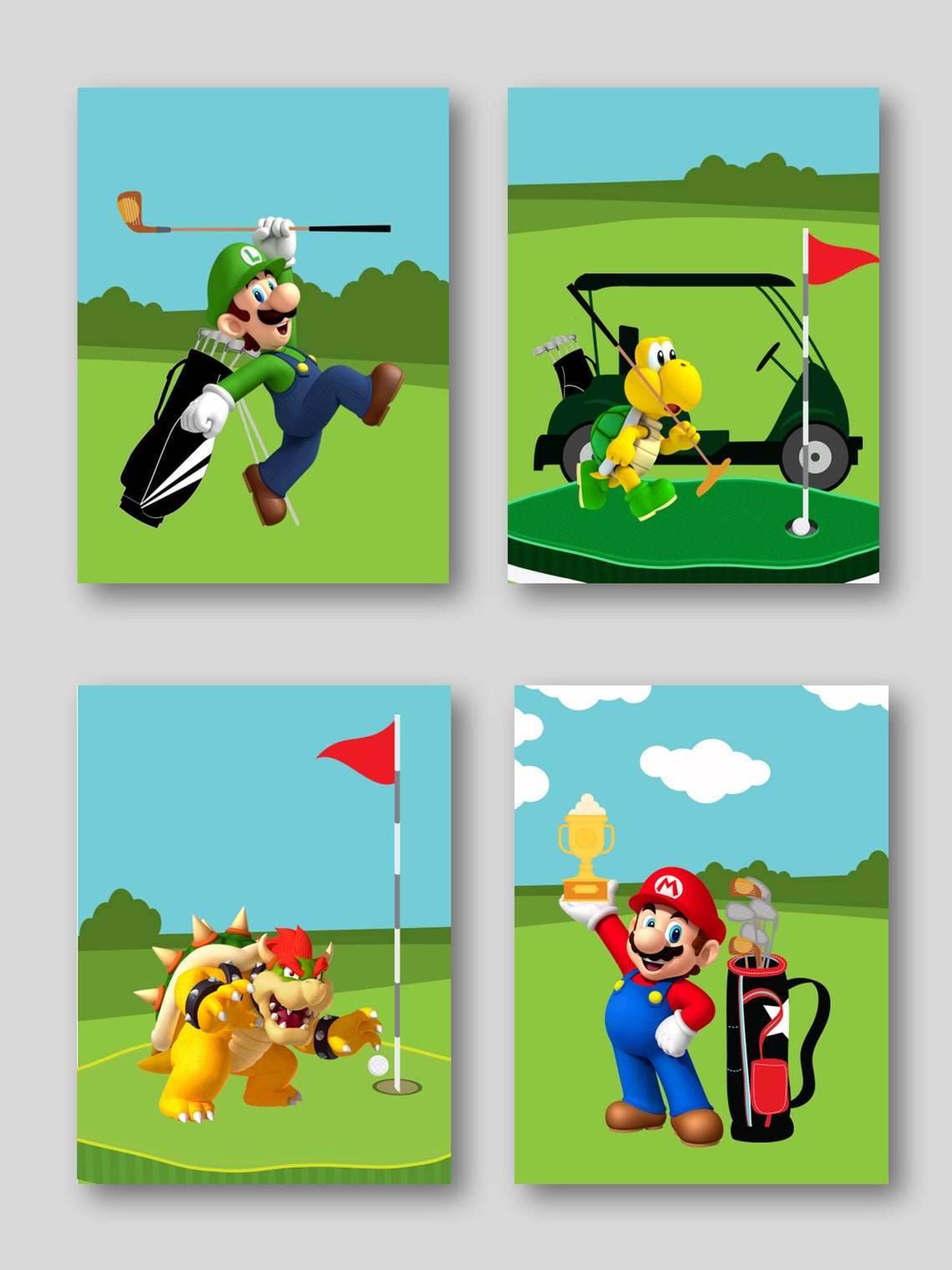 Golf Super Mario Wall Art Prints Kids Room Decor Junior - Etsy