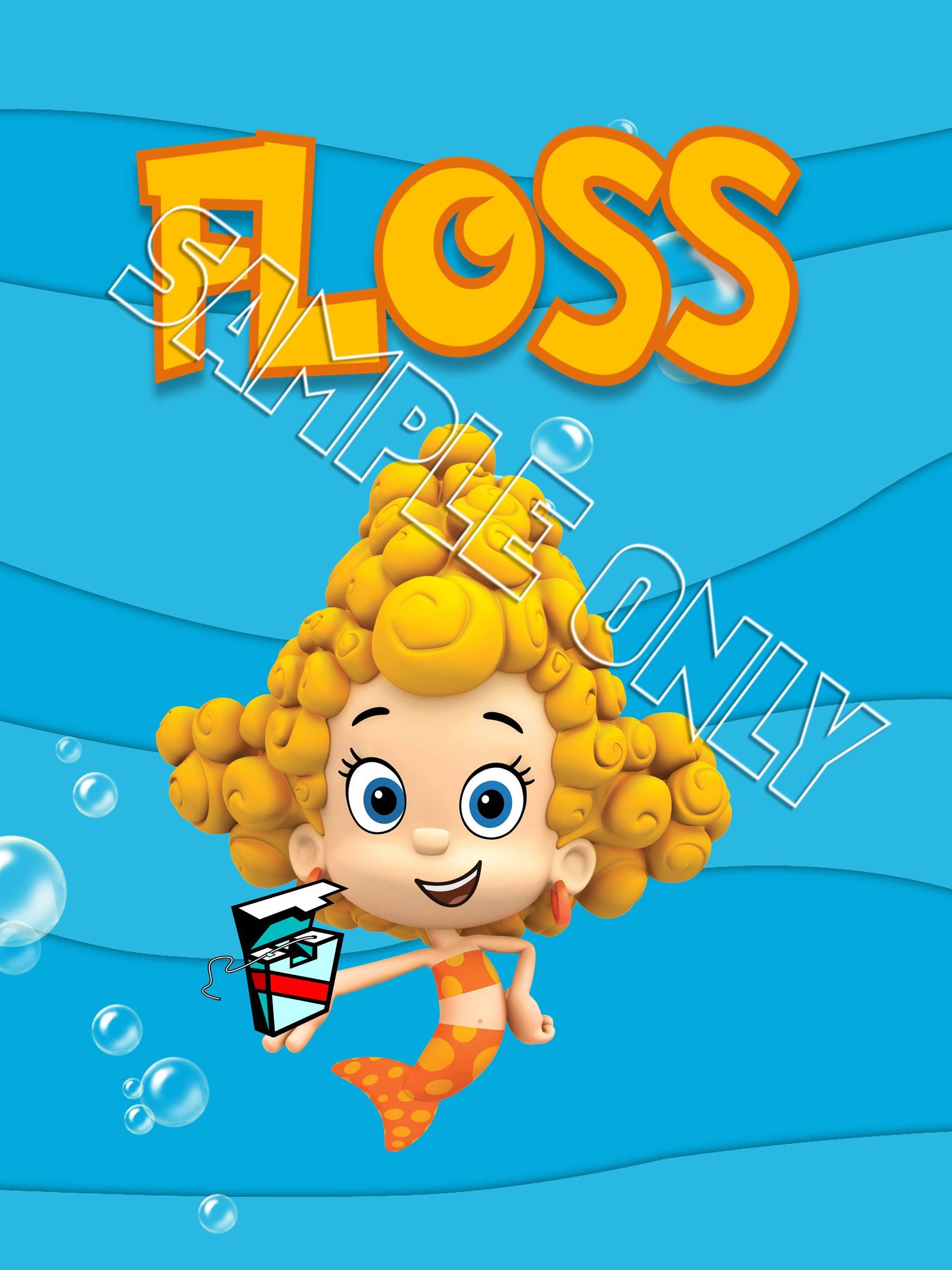 Bubble Guppies Wash Brush Floss Flush Kids Bathroom Decor Wall Art ...