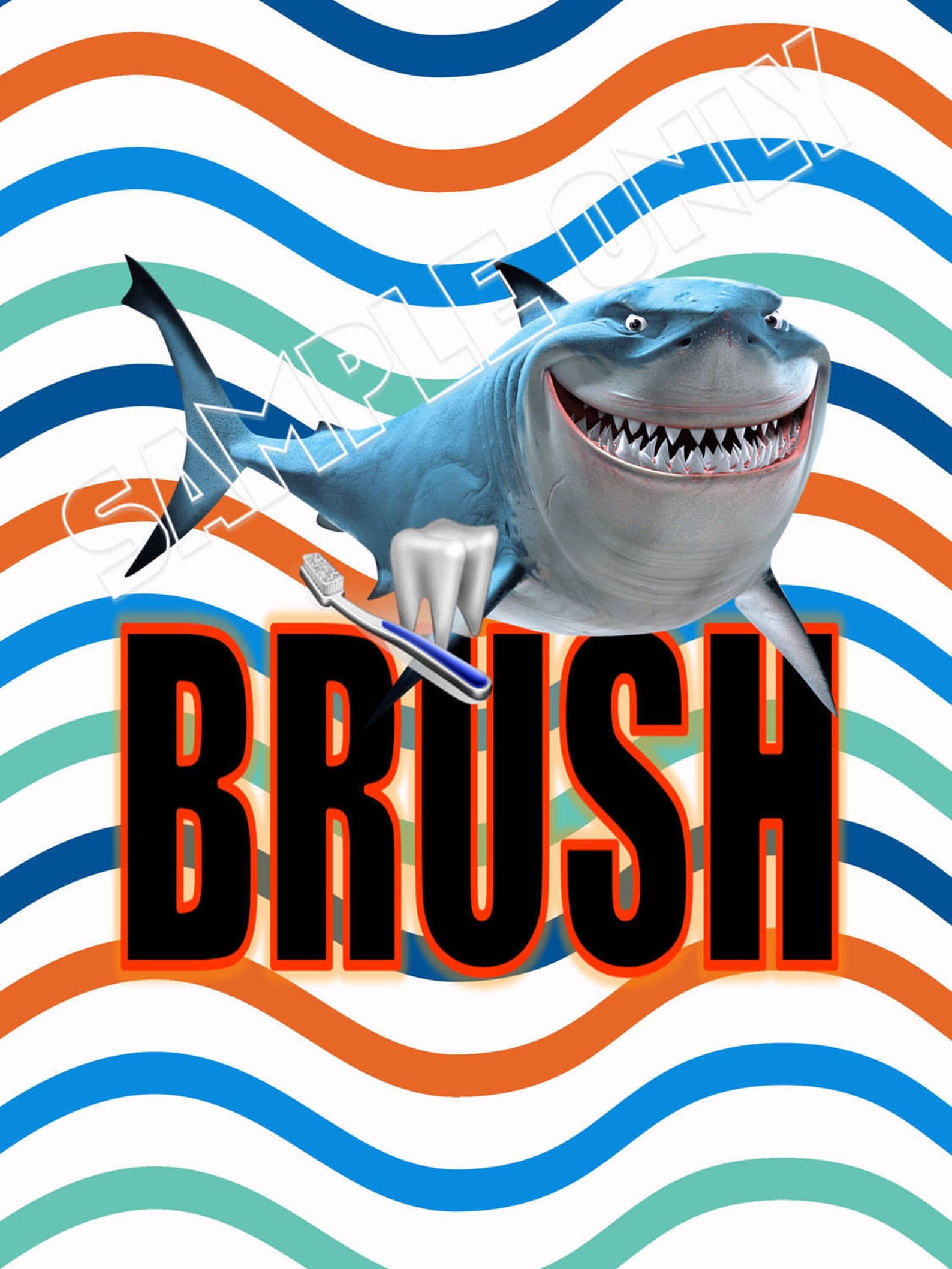 Finding Nemo Dory Wash Brush Floss Flush Kids Bathroom Decor - Etsy