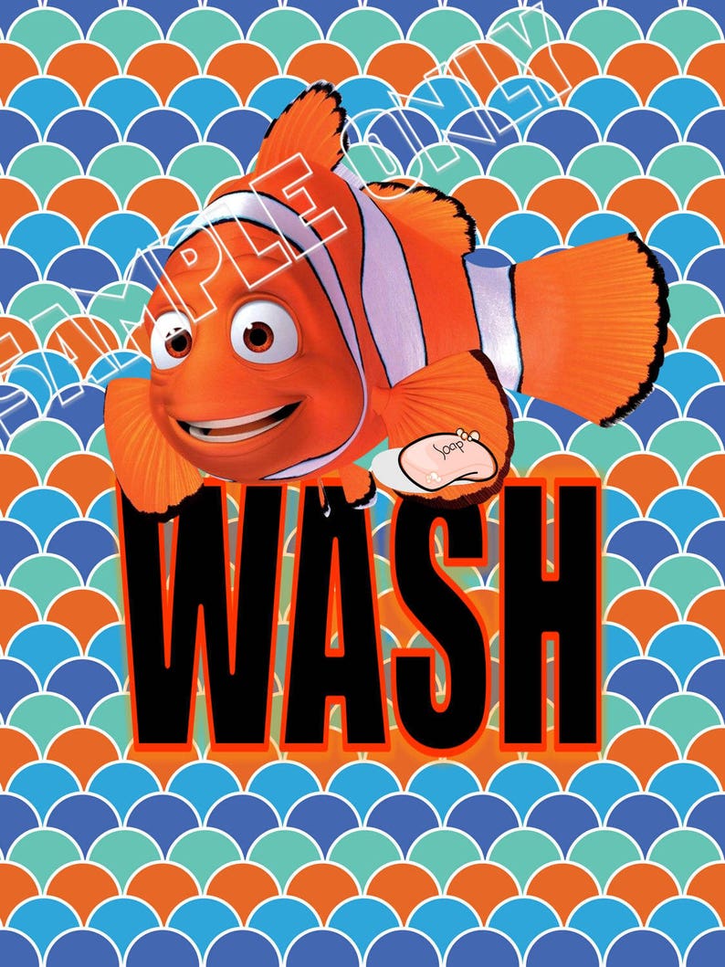Finding Nemo Dory Wash Brush Floss Flush Kids Bathroom Decor - Etsy