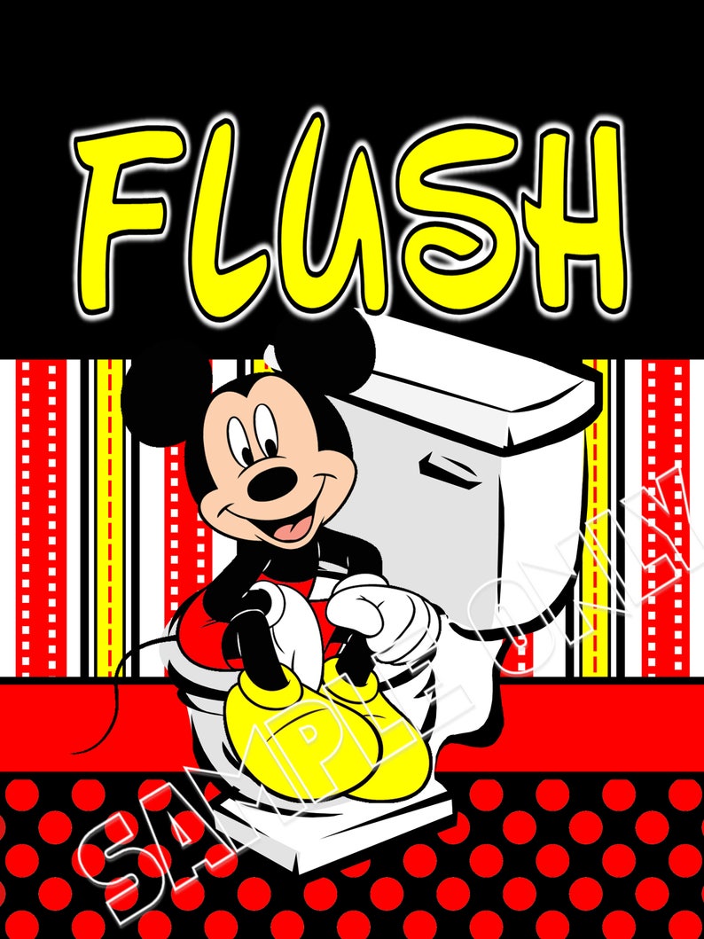 Mickey Mouse Minnie Mouse Multi Colors Wash Brush Floss Flush - Etsy