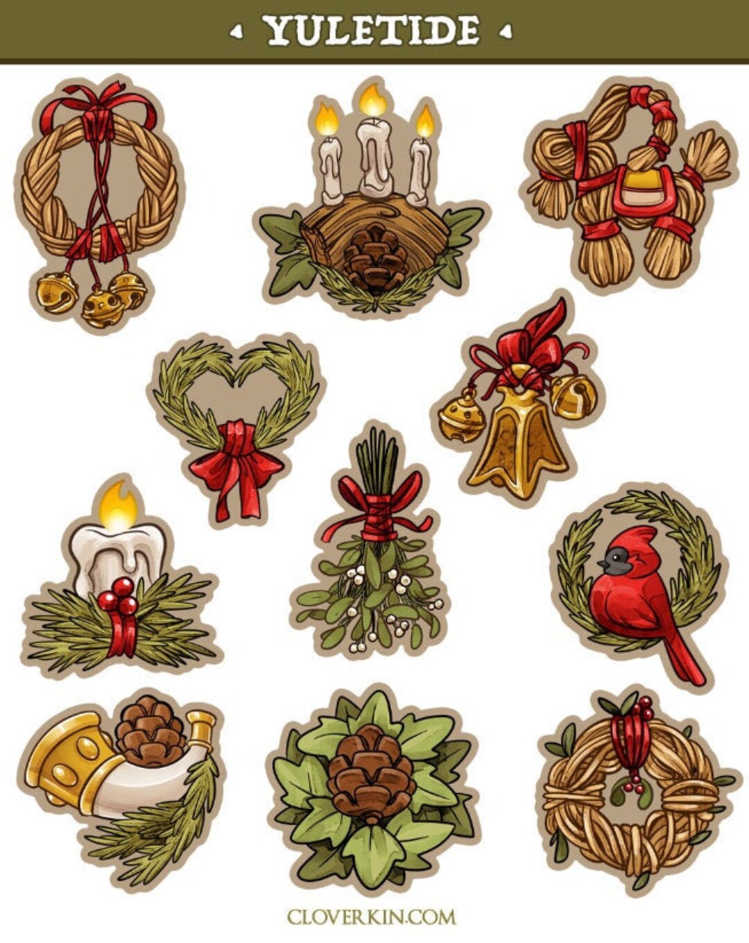 Stickers - 11 Yule Themed - 2 Sets! (22 Total Stickers) - Etsy