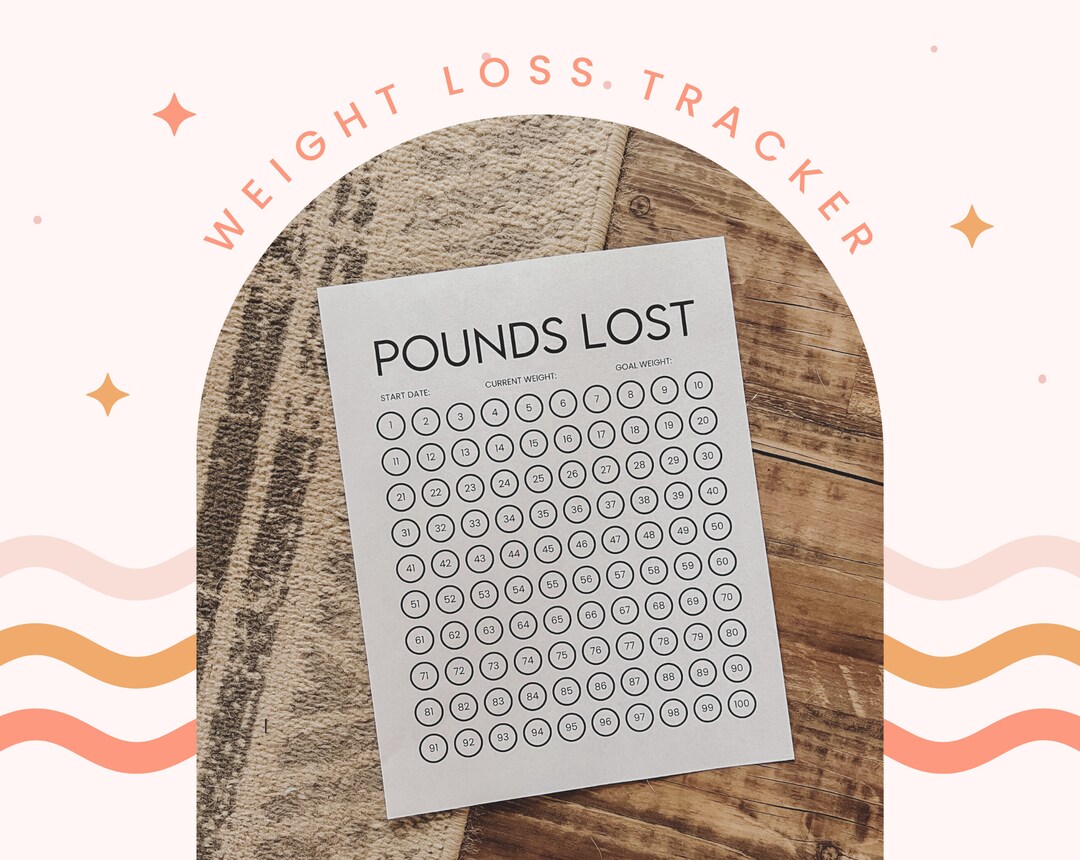 Weight Loss Tracker, 100 Lbs, Weightloss Journal, 100 Pound Lost ...