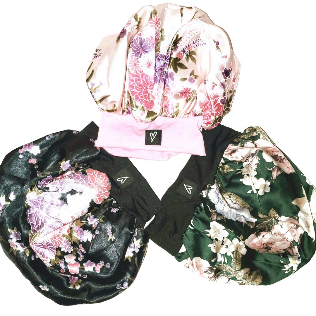 Luv Your Lox Pattern Satin Sleeping Bonnet Floral, Camo, Wide Band ...