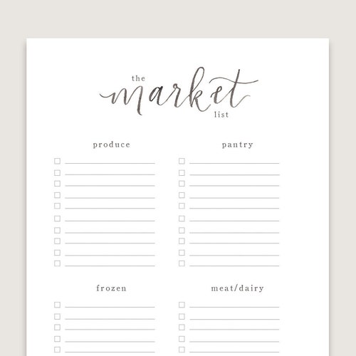 Market List Grocery Shopping Notepad | Etsy