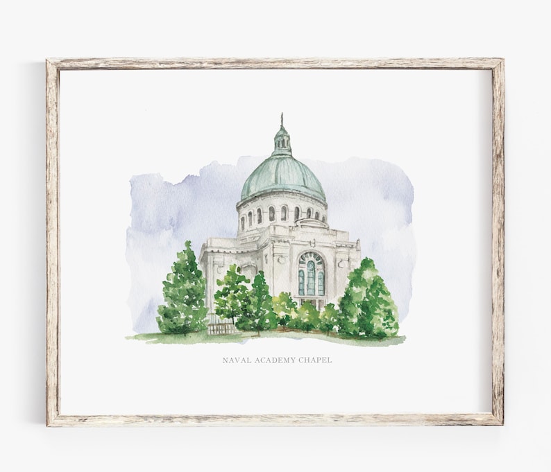 Naval Academy Cadet Chapel Watercolor Print | Etsy Naval Academy Cadet Chapel Watercolor Print | Etsy