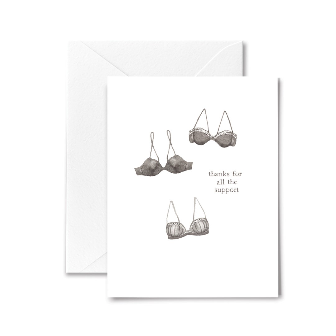 Thank You Card - Thank You for Your Support - Bra Funny Card - Etsy