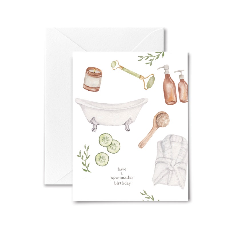 Birthday Card Spa Day Facial Self Care - Etsy