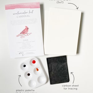 Watercolor DIY Kit - Red Cardinal Bird - Etsy