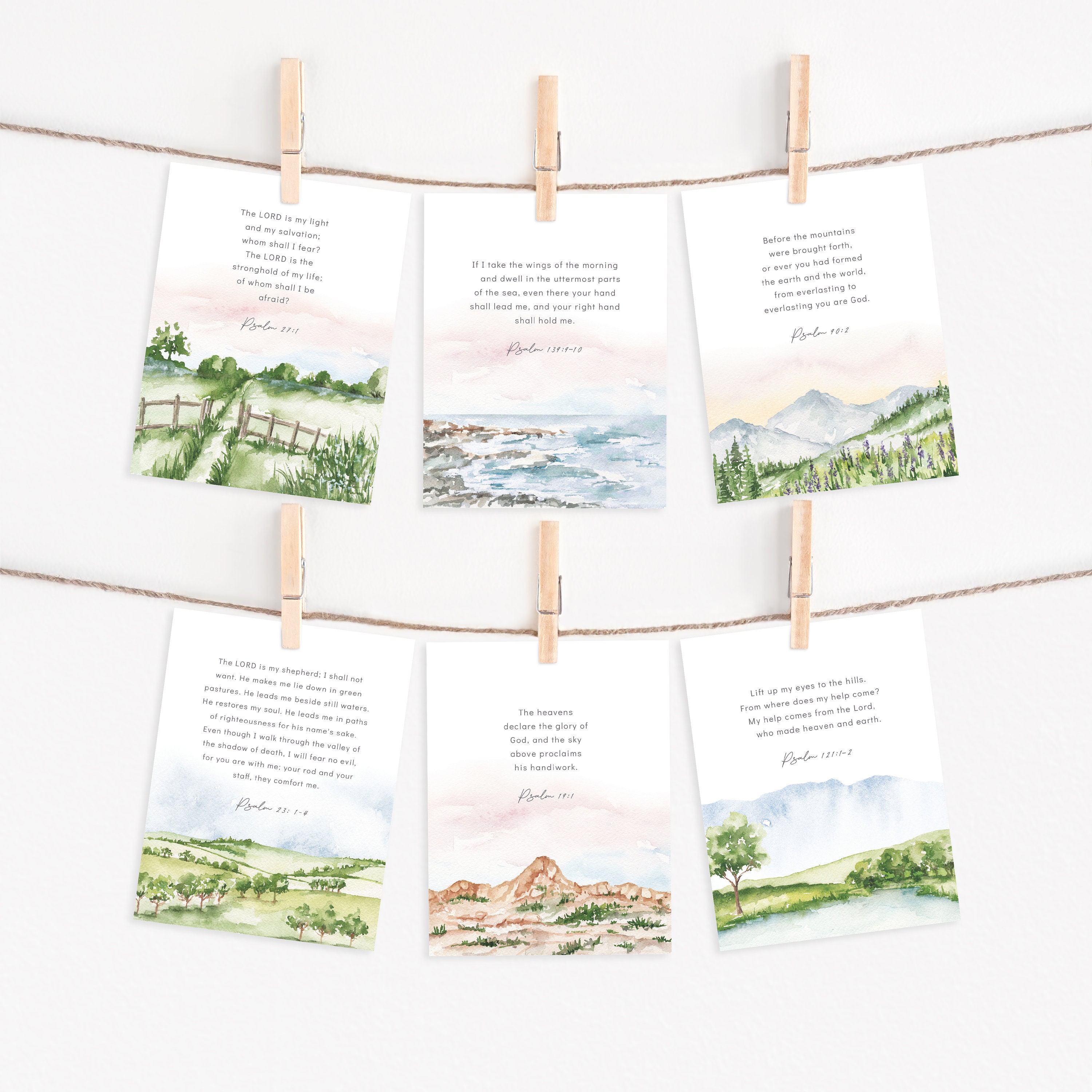 Scripture Card Set - PSALMS Edition - Watercolor Illustrated Bible ...