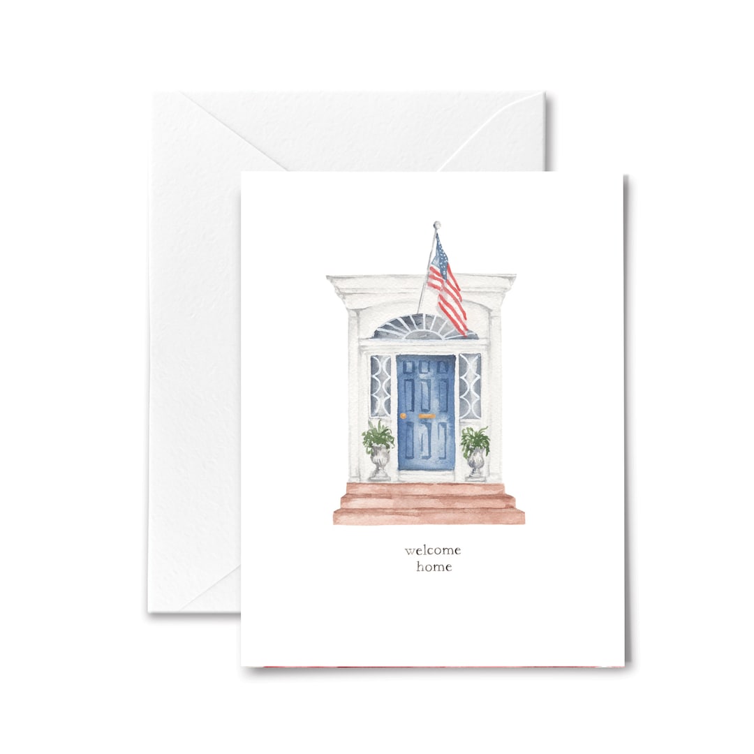 Welcome Home Card - Military Deployment Military Moving Card - Flag ...