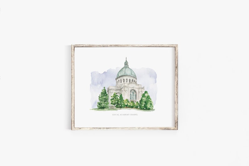 Naval Academy Cadet Chapel Watercolor Print | Etsy Naval Academy Cadet Chapel Watercolor Print | Etsy